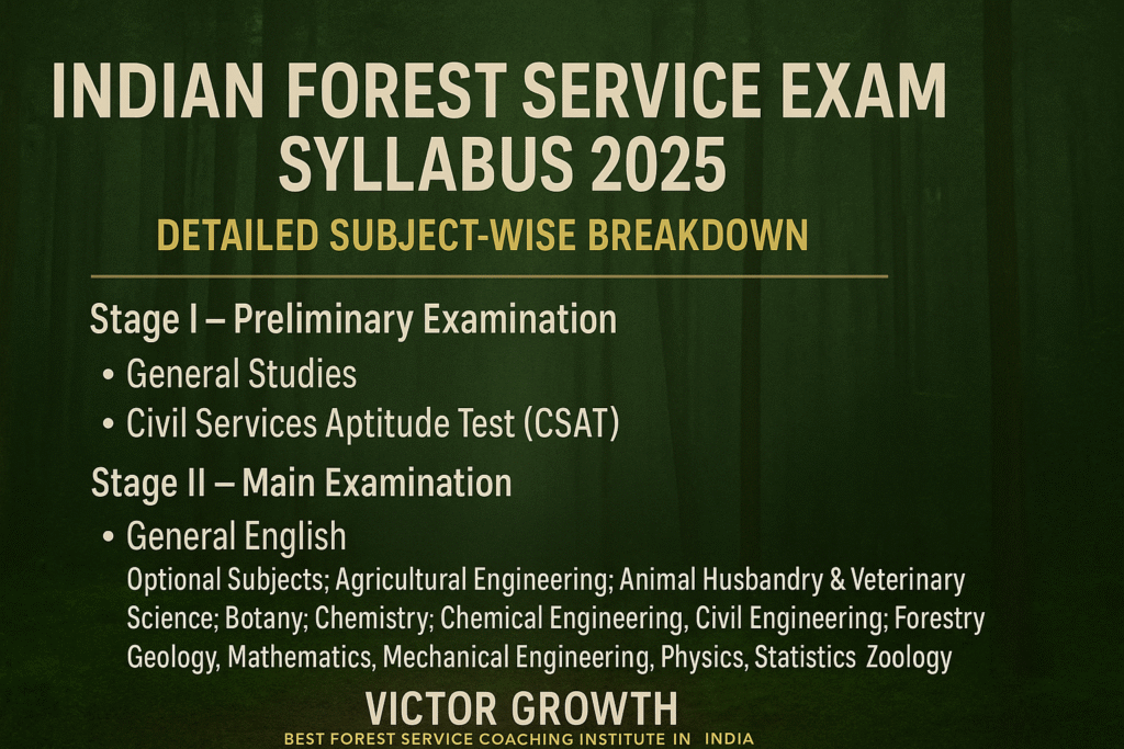 INDIAN FOREST SERVICE EXAM SYLLABUS 2025 : DETAILED SUBJECT-WISE BREAKDOWN