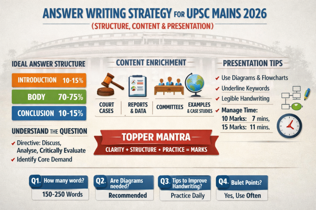 ANSWER WRITING STRATEGY FOR UPSC MAINS 2026(Structure, Content ...